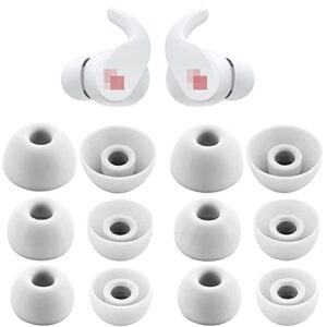 JNSA 12 PCS Replacement Ear Tip Eartip Compatible with Beats Studio Buds Earbud Headphones,Silicone Earbuds Tips S/M/L 3 Size 6 Pairs ,White (BFPSW6P)