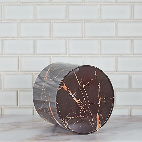 Bathroom Organizer Makeup Organizer Make up Organizator Makeup Brush Holder for Vanity Black Bathroom Accessories Cute Marble Design Metal Tin Storage