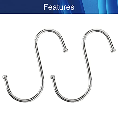 Aicosineg Hooks, Metal S Hooks 2.17" x 2.36"(L x W), S Shaped Hook Hangers for Kitchen, Bathroom Bedroom Storage Room Office Outdoor Mult