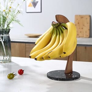 everous Banana Holder, Marble Stand with Stainless Steel Hook