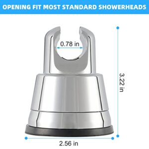 Vacuum Suction Cup Shower Head Holder, Suction Handheld Shower Holder Bracket, Removable Wall Mount Holder with Vacuum Suction Cup for Bathroom, Chrome