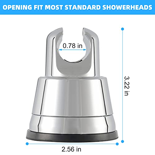 Vacuum Suction Cup Shower Head Holder, Suction Handheld Shower Holder Bracket, Removable Wall Mount Holder with Vacuum Suction Cup for Bathroom, Chrome