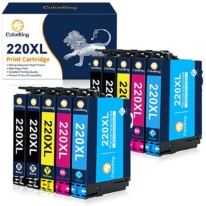 ColorKing Remanufactured 220 Ink Cartridge Replacement for EPSON 220XL T220XL 220 XL Ink Cartridges Multipack for WF-2750 WF-2760 WF-2630 WF-2650 WF-2660 XP-420 XP-320 XP-424 Printer (4 Color 10 Pack)