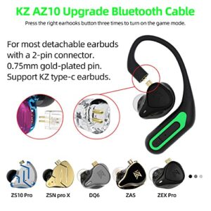 G.K KZ AZ10 Bluetooth Cable, KZ Upgrade Headphone Cable for KZ ZSN pro X, ZS10 pro, DQ6, ZAS, Bluetooth 5.2, Stable Connection, Three Performance Modes, 26H Play Time