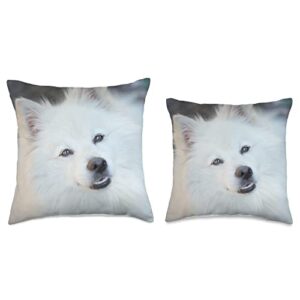 Dog Lover Gift Ideas American Eskimo Eskie Throw Pillow, 16x16, Multicolor