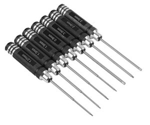 vokola drone tool kit -7pcs rc hex driver set – steel 0.9mm allen wrench 1.27mm 1.3mm 1.5mm 2.0mm 2.5mm 3.0mm aluminum handle steel hexagon screwdriver for traxxas rc car truck fpv helicopter