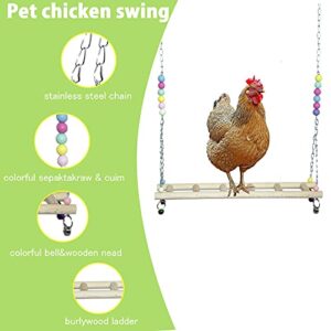 WDSHCR Chicken Toys Chicken Xylophone Toys for Hens, Chicken Swing Ladder Toys and Vegetable Hanging Feeder for Chicken Coop 3 Packs (A)