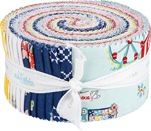 Tasha Noel Quilt Fair Rolie Polie 40 2.5-inch Strips Jelly Roll Riley Blake Designs RP-11350-40