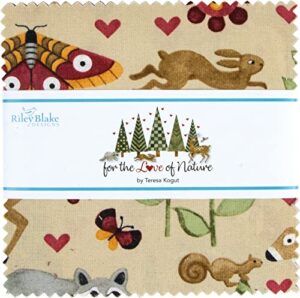 riley blake designs riley blake for the love of nature 5'' stacker 42pcs, multi