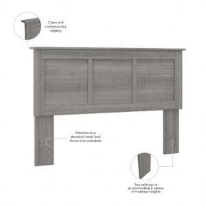 Bush Furniture Somerset Full/Queen Size Headboard in Platinum Gray