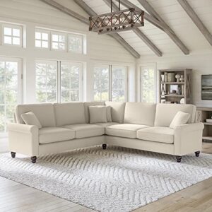 Bush Furniture Hudson L Shaped Sectional Couch, 99W, Cream Herringbone