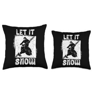 Snowmobile Winter Sports Gifts & Accessories Winter Machine Snowmobile-Let It Snow Throw Pillow, 16x16, Multicolor