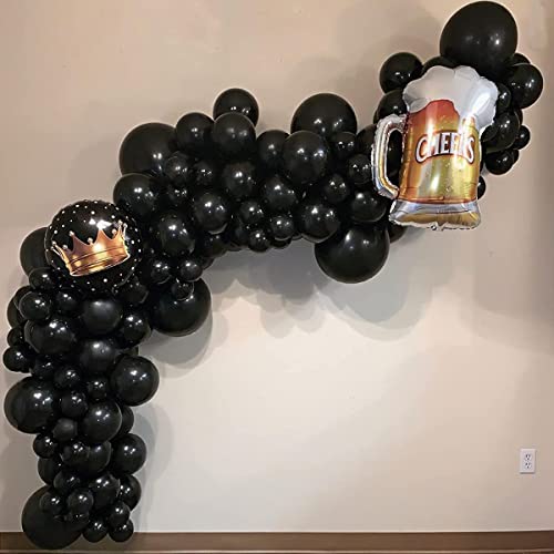 DUILE 135PCS Matte Black Balloon Arch Garland Kit Black Balloons Different Size for Party Decorations Wedding Graduation Mens Birthday Party Anniversary Gender Reveal Shower Decor