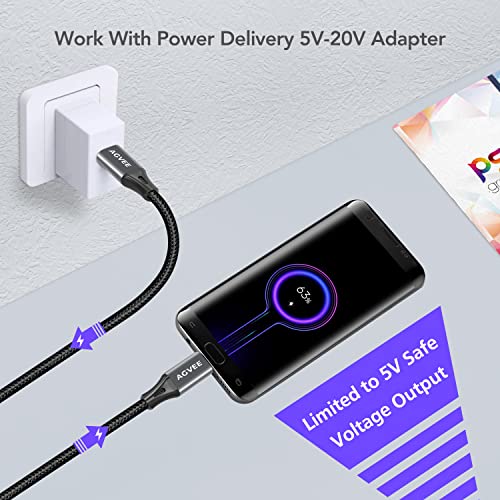 AGVEE 2 Pack 6ft USB-C OTG to Micro USB Cable, Braided Charger Data Sync Cord Charging Wire Adapter for Samsung Galaxy S7 S6, J7, J3, LG, PS4, Kindle, PS4 Xbox Controller, Android Phone, Dark Gray