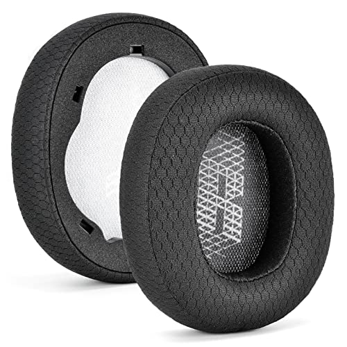 Live 650 BTNC Ear Cushion Fabric and Memory Foam Ear Pads Replacement Compatible with JBL E65 E65BTNC / Duet NC/Live 650BTNC Live 660 BTNC Headphones (Black Fabric)