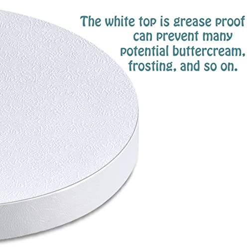 White Cake Drums Round 12 Inch Cake Boards with 1/2-Inch Thick Smooth Edges for Multi Tiered Birthday Wedding Party Cakes Drum Board