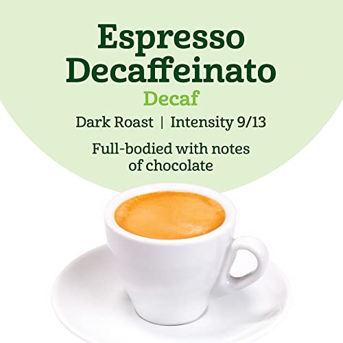 Amazon Fresh Espresso Decaffeinato Dark Roast Aluminum Capsules, Compatible with Nespresso Original Brewers, Intensity 9/13, 50 Count (5 Packs of 10)