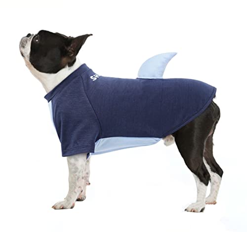 cyeollo Dog Costumes Shark T Shirts Costume for Small Dogs Funny Clothes Breathable Soft T Shirts with Sleeves Dog Apparel