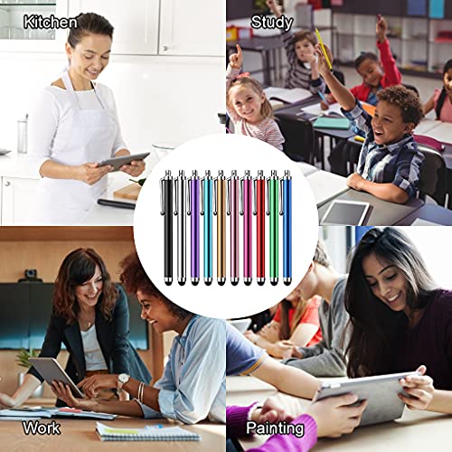 10 Pcs Stylus Pens for Touch Screens, Universal Capacitive Stylus Touch Screen Pens Compatible with iPad iPhone Samsung Kindle Tough Tablet Laptop and Other Smart Devices (10 Colors)