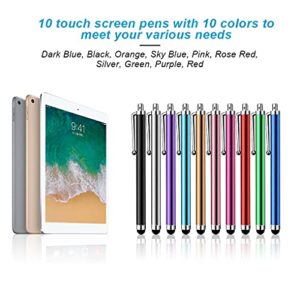 10 Pcs Stylus Pens for Touch Screens, Universal Capacitive Stylus Touch Screen Pens Compatible with iPad iPhone Samsung Kindle Tough Tablet Laptop and Other Smart Devices (10 Colors)