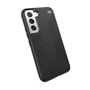 speck black samsung galaxy s22 case - drop protection, extra grip, scratch resistant & shock-absorbent case for galaxy s22 phones - slim design grip protection - grip case presidio2