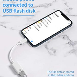 Lightning Male to USB Female Adapter OTG Data Sync Cable Compatible with Iphone13 11 12pro Max Mini XR X XS 8 7 SE Plus for Apple Ipad Air,Camera,3.0 Mouse,Keyboard,Hub,Midi Port Adaptador Connector