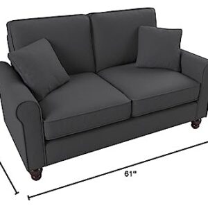 Bush Furniture Hudson 61-inch Stain-Resistant Contemporary Two Person Chair, Long Lasting Comfort Couch, Easy to Assemble Pet-Friendly Living Room Sofa to Lounge, 61W, Charcoal Gray Herringbone