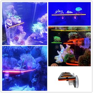 Coral Frag Holder Acrylic Coral Rack with Powerful Double Suction Cup and Placstic Screws Suitable for Household Fish Tanks (2pcs 3 Plug Hole,Fluorescent Green and Orange)