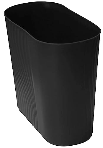 RITQUB 1.6 Gallons Efficient Trash Can Wastebasket 6L, Fits Under Desk, Kitchen, Home, Office (2 Pack-1.6-Gallon, Black)