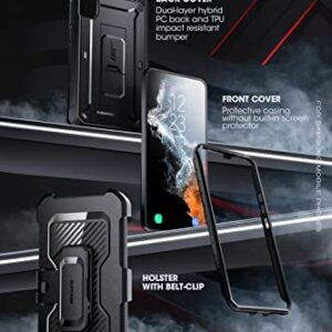 SUPCASE Unicorn Beetle Pro Series Case for Samsung Galaxy S22 Plus 5G (2022 Release), Full-Body Dual Layer Rugged Belt-Clip & Kickstand Case Without Built-in Screen Protector (Black)