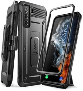 supcase unicorn beetle pro series case for samsung galaxy s22 plus 5g (2022 release), full-body dual layer rugged belt-clip & kickstand case without built-in screen protector (black)