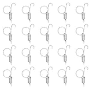 chiciris spring cage door hook, 20pcs cage door spring hook metal finger spring latch hook for fixing rabbit pet cage door farming equipment(s)