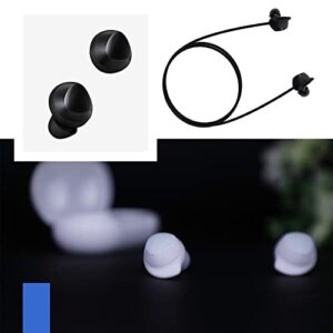 2pcs Wireless Earphone Silicone Anti-Lost Strap Compatible with Galaxy Buds/Buds Plus Headphone Straps Earphone Anti-Lost Strap Hanging Neck Rope Black&White