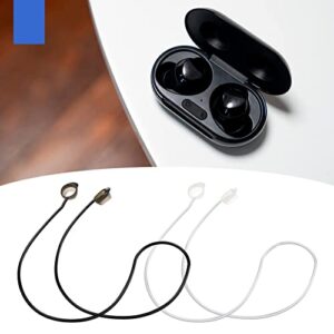 2pcs Wireless Earphone Silicone Anti-Lost Strap Compatible with Galaxy Buds/Buds Plus Headphone Straps Earphone Anti-Lost Strap Hanging Neck Rope Black&White