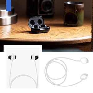 2pcs Wireless Earphone Silicone Anti-Lost Strap Compatible with Galaxy Buds/Buds Plus Headphone Straps Earphone Anti-Lost Strap Hanging Neck Rope Black&White