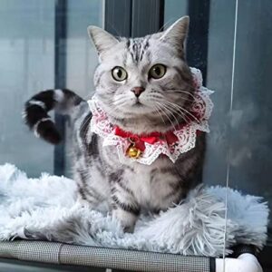 hlinzoom pet collars red lace scarf, dress up and costume for pet decoration, ideal gifts and decoration for cats and dogs (style-5)