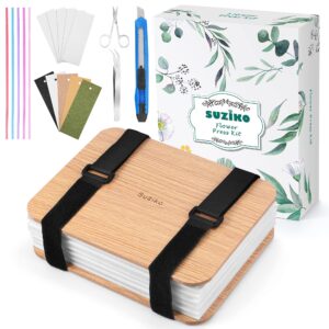 suziko flower press professional flower press kit 6 layers 6.3 x 8.3 inch flower press kit, flower pressing kit for adults kids, great gift