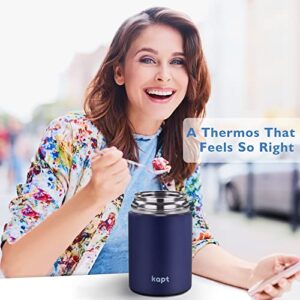 Avovy Thermos For Hot Food - 22 Oz Insulated Food Jar, Insulated Lunch Container With Bowl, Foldable Spoon&Fork, Powerful Insulated Food Thermos For School Office Camping Travel (Blue)