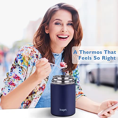 Avovy Thermos For Hot Food - 22 Oz Insulated Food Jar, Insulated Lunch Container With Bowl, Foldable Spoon&Fork, Powerful Insulated Food Thermos For School Office Camping Travel (Blue)