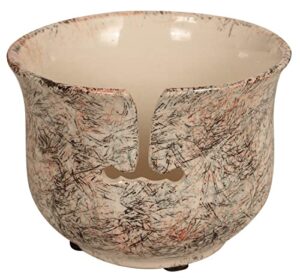 abhandicrafts xxl large ceramic knitting yarn bowl for crochet storage bowl designed with multi color hand painting