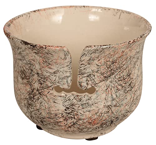 ABHANDICRAFTS XXL Large Ceramic Knitting Yarn Bowl for Crochet Storage Bowl Designed with Multi Color Hand Painting