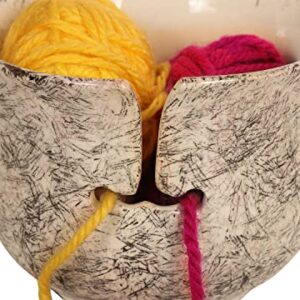 ABHANDICRAFTS XXL Large Ceramic Knitting Yarn Bowl for Crochet Storage Bowl Designed with Multi Color Hand Painting