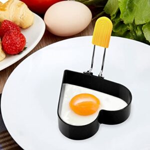 Sihuuu Egg Ring Stainless Steel Round Moldel with Anti-scalding Handle - Frying Shaping Cooker Eggs Ring for Camping Breakfast Sandwich Burger(Heart）