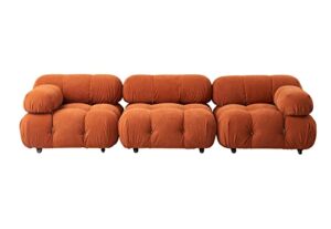 creative co-op mimosa modular bread sofas, rust