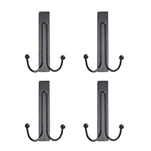 MOKIUER Adhesive Hooks Heavy Duty Towel Hooks Stick on Wall Hooks Shower Hooks for Hanging Towel,Waterproof Towel Hanger for Bathroom,Stainless Steel,4 Packs Black