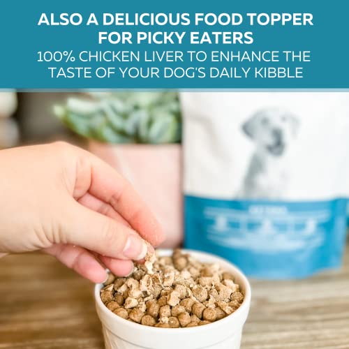 Ketona Zero Carb Chicken Liver Dog Treats - High Protein (52%), No Carb (0%), 100% Freeze Dried Chicken Liver Bites, Delicious and Healthy Treat and Training Reward