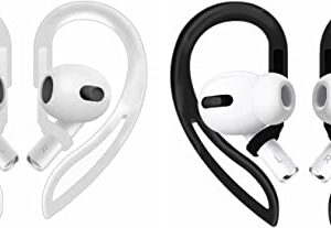 BLLQ 2 Pairs Ear Hooks Compatible with AirPods 3rd Generation [Multi-Dimensional Adjustable] Anti-Slip Ear Fins Accessories Compatible with AirPods Pro AirPods 3 2 1 Gen,Black/White