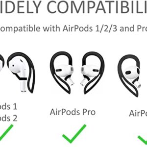 BLLQ 2 Pairs Ear Hooks Compatible with AirPods 3rd Generation [Multi-Dimensional Adjustable] Anti-Slip Ear Fins Accessories Compatible with AirPods Pro AirPods 3 2 1 Gen,Black/White