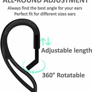 BLLQ 2 Pairs Ear Hooks Compatible with AirPods 3rd Generation [Multi-Dimensional Adjustable] Anti-Slip Ear Fins Accessories Compatible with AirPods Pro AirPods 3 2 1 Gen,Black/White