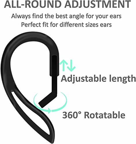 BLLQ 2 Pairs Ear Hooks Compatible with AirPods 3rd Generation [Multi-Dimensional Adjustable] Anti-Slip Ear Fins Accessories Compatible with AirPods Pro AirPods 3 2 1 Gen,Black/White